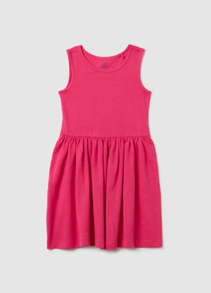 Robe de coton pure rose des filles ajustement régulier - CastelBrands